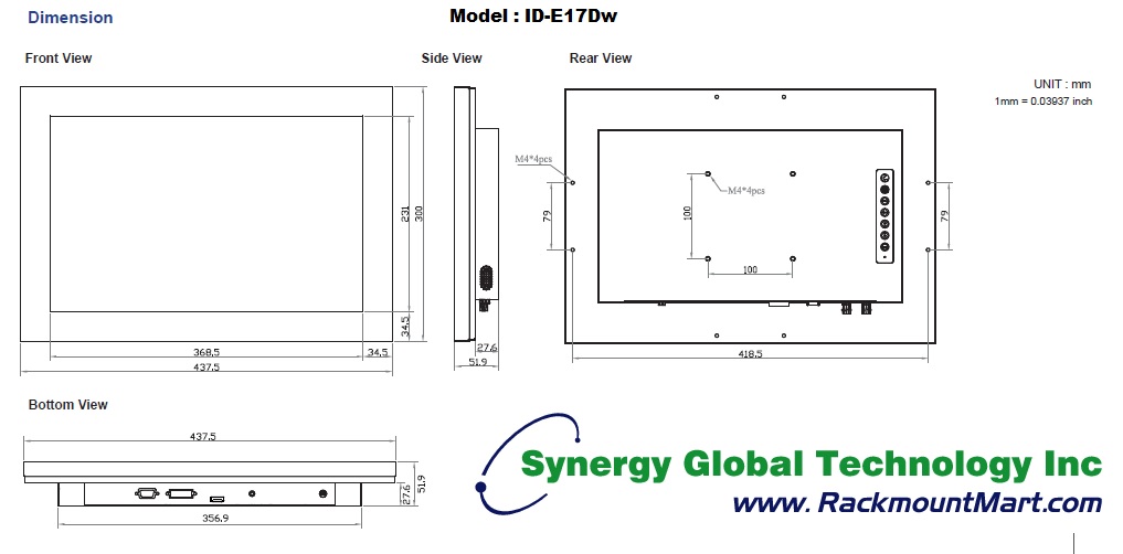 17" 1920x1200 Chassis Display ID-E17Aw